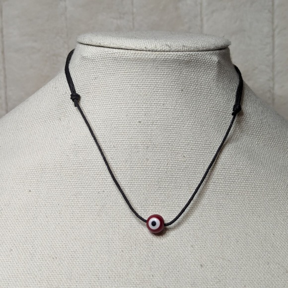 Handmade | Jewelry | Red Glass Evil Eye Beaded Adjustable Boho Hippie ...